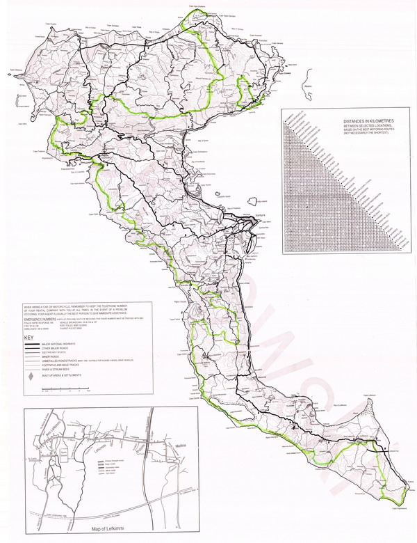 Aperghi Travel Corfu - Karte Korfu Trail